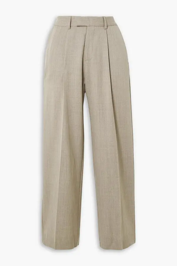 BEARE PARK Pleated Straight-leg Wool Pants