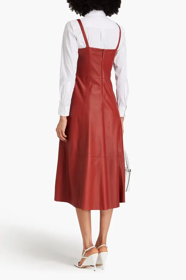 Vince Leather Midi Dress