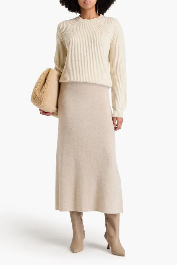 Another Tomorrow Ribbed Cashmere And Wool-blend Sweater - Ivory