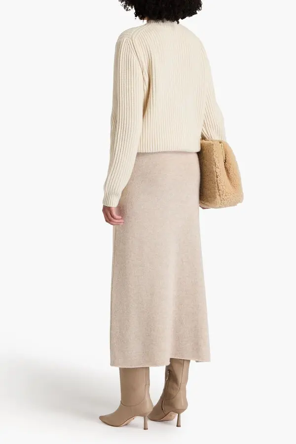 Another Tomorrow Ribbed Cashmere And Wool-blend Sweater - Ivory
