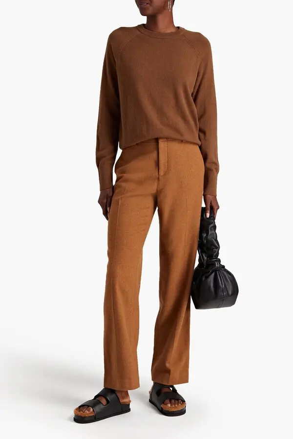 Vince Wool And Cashmere-blend Sweater - Brown