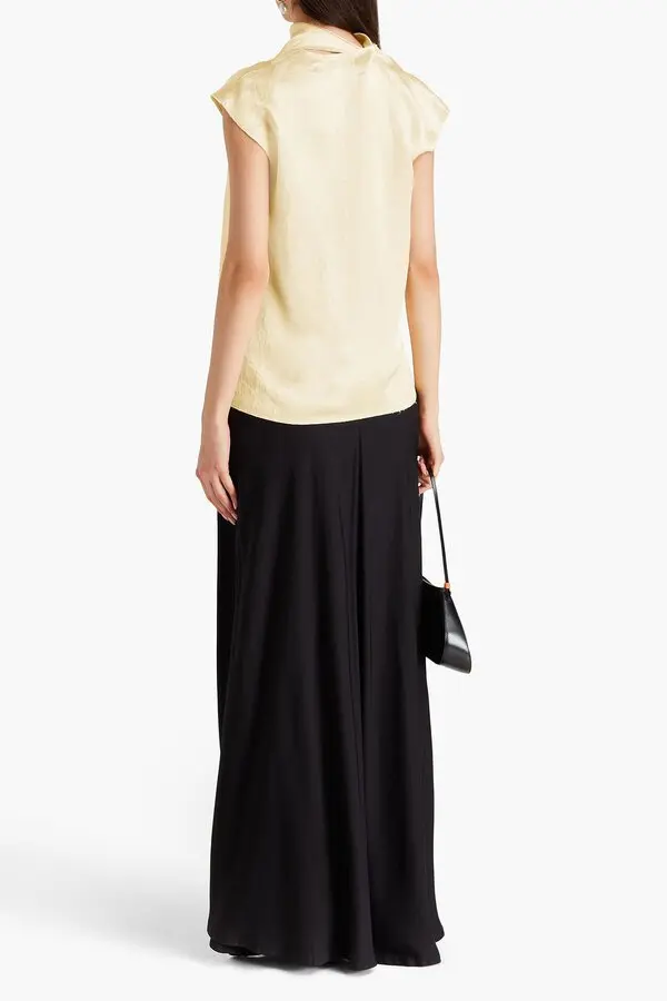 Tibi Draped Satin-crepe Top
