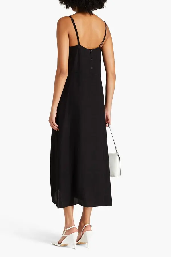 Tibi Lace-Trimmed Twill Midi Dress In Black - 45% Off | Editorialist