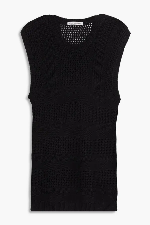 Autumn Cashmere Pointelle-knit Cotton Top