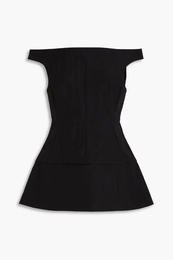 Tibi Off-the-shoulder Crepe Peplum Top