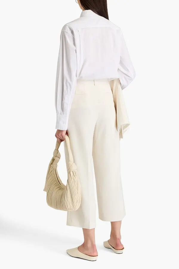 Theory Cropped Straight-leg Crepe Pants - Ecru