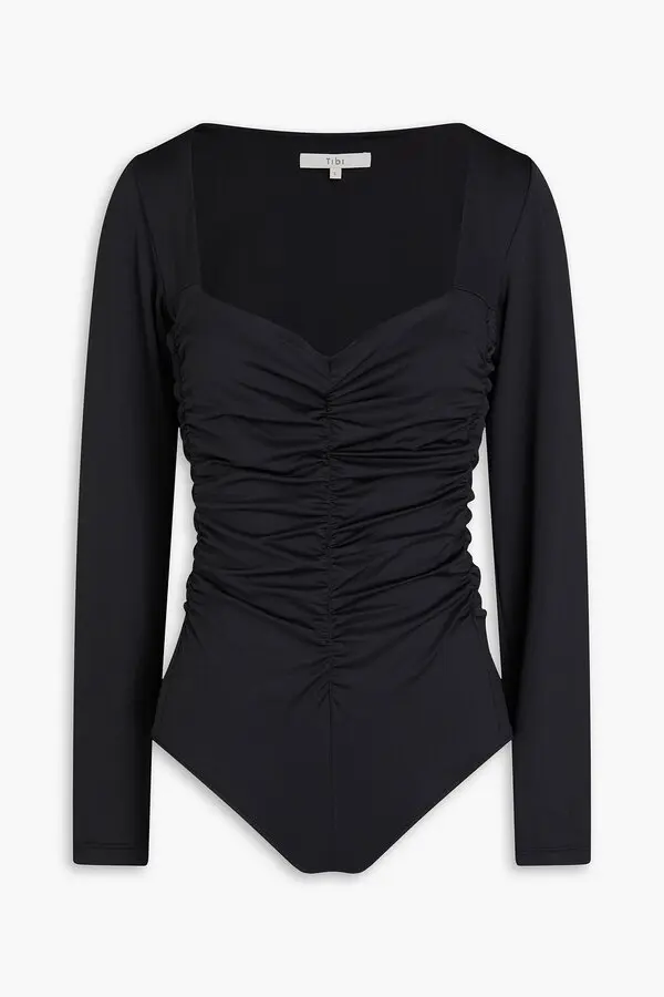 Tibi Ruched Jersey Bodysuit