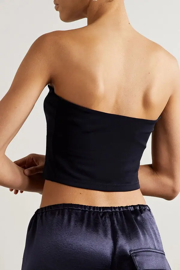Tibi Harlow Cropped Strapless Top