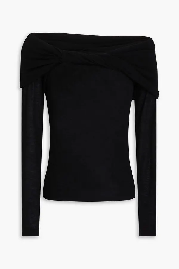 Autumn Cashmere Off-the-shoulder Twisted Top