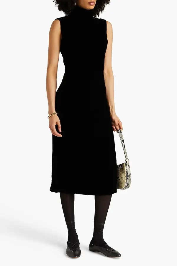 Theory Stretch-velvet Midi Dress