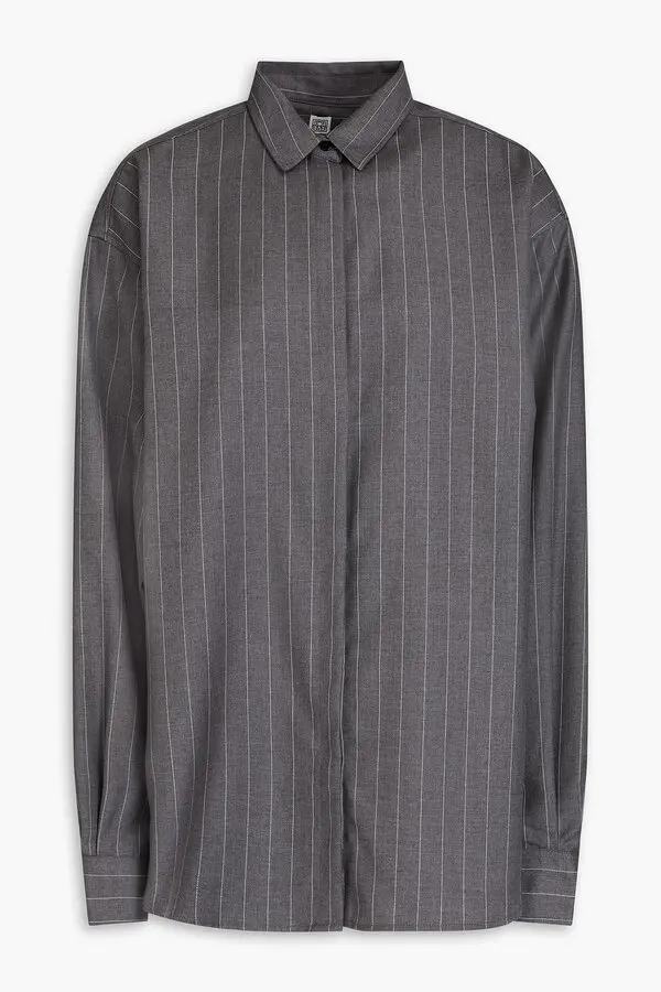 TOTEME Pinstriped Wool-twill Shirt