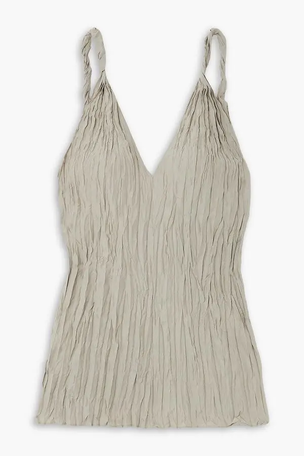 TOTEME Twisted Crinkled Silk Camisole - Stone