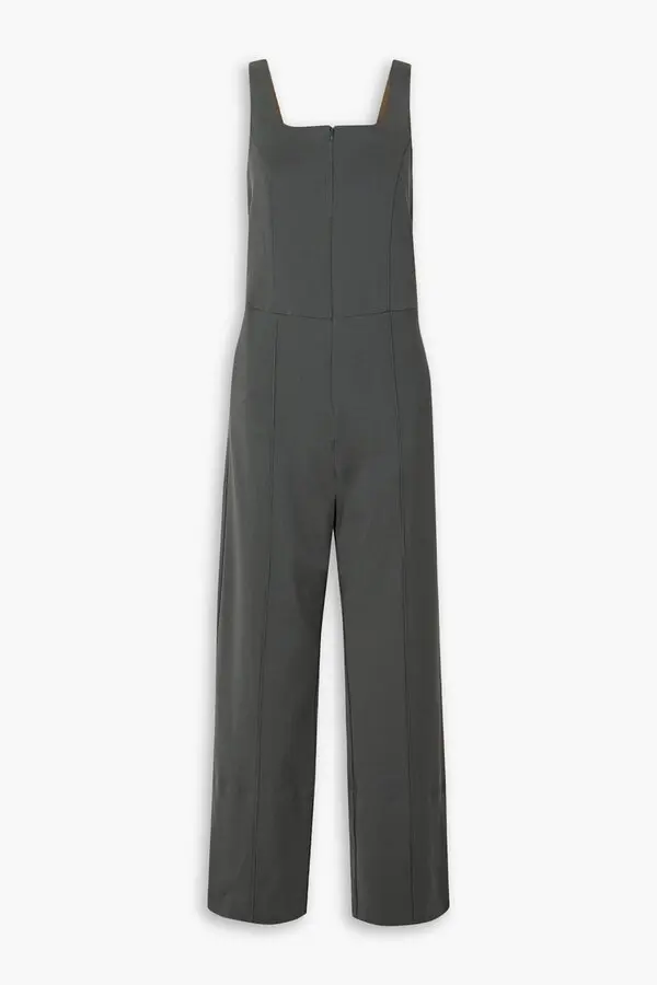 CAES Pleated Ecovero™-blend Crepe Jumpsuit - Dark Gray