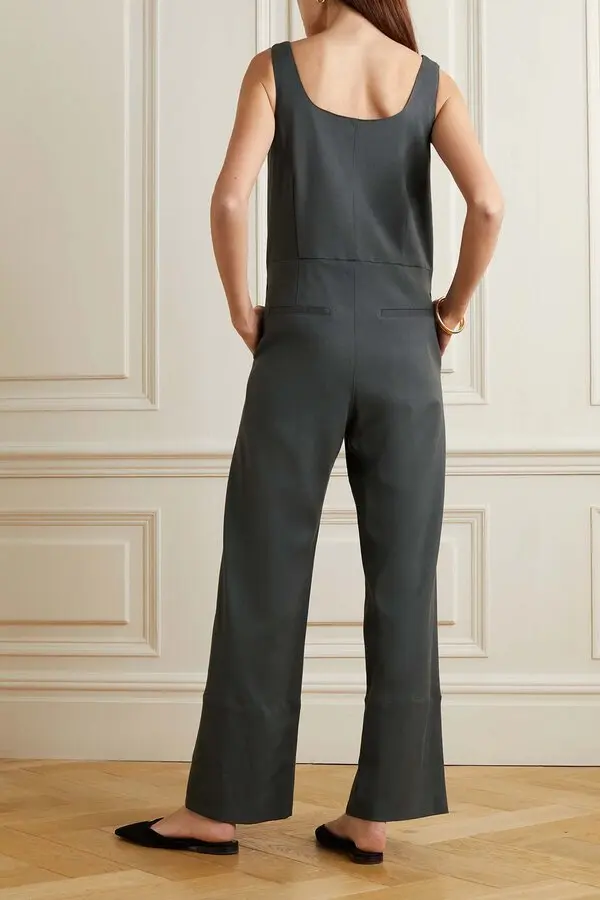 CAES Pleated Ecovero™-blend Crepe Jumpsuit