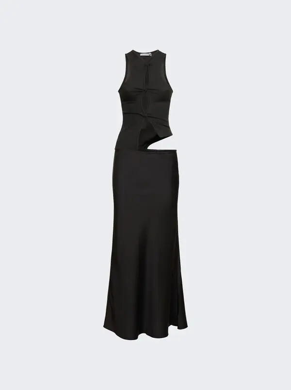 Christopher Esber Open Twist Satin Tank Dress - Black