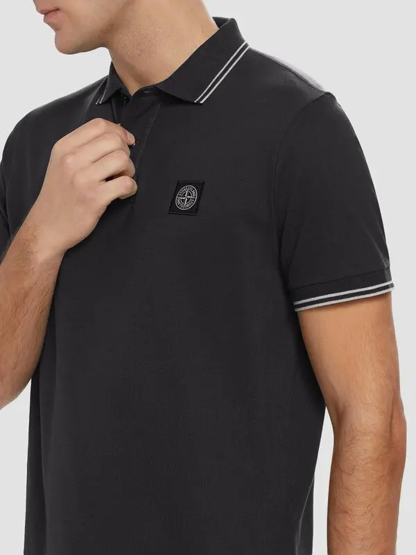 Stone Island Cotton-blend Patch Polo Shirt