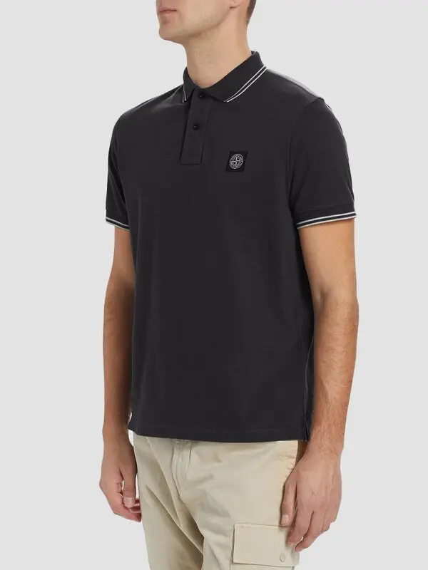 Stone Island Cotton-blend Patch Polo Shirt
