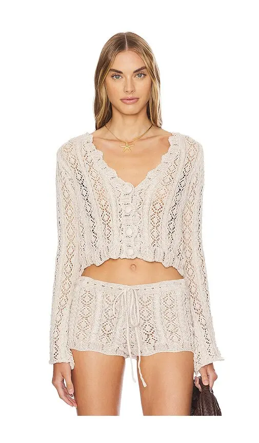 SNDYS Crochet Cardigan - Nude