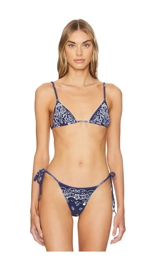 TROPIC OF C Equator Bikini Top - Navy Bandana