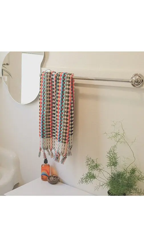 BATHING CULTURE Cosmic Deadstock Rainbow Hand Towel In Multi