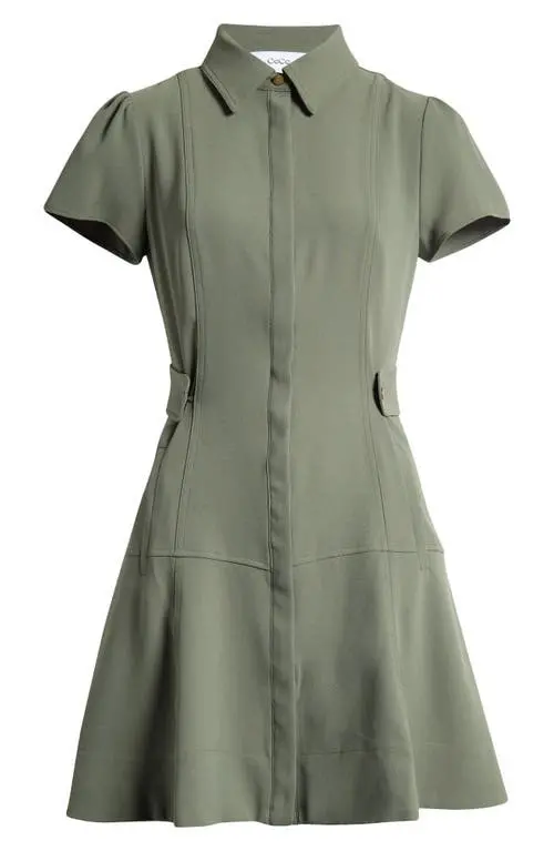 Cece Dupraz Puff Sleeve Fit & Flare Shirt Dress In Dark Clover Green - 61%  Off | Editorialist