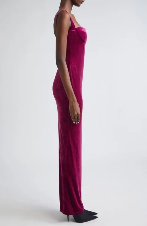 balenciaga pink velvet dress Turtle Neck Velvet Maxi Balenciaga Stretch Velvet Turtleneck Maxi Dress,  $1,253 NET-A