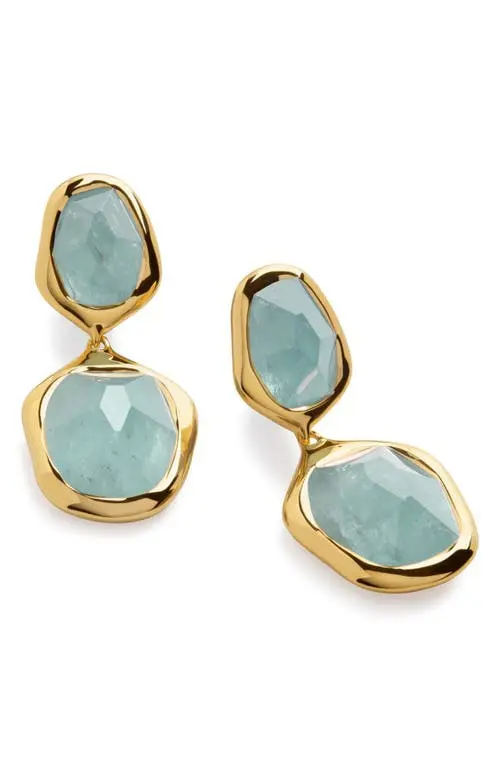Monica Vinader Odyssey Aquamarine Drop Earrings - 18ct Gold Vermeil/aquamarine