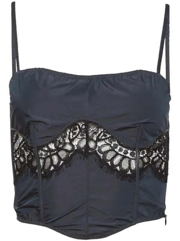FLEUR DU MAL Lace-trim Bustier Top