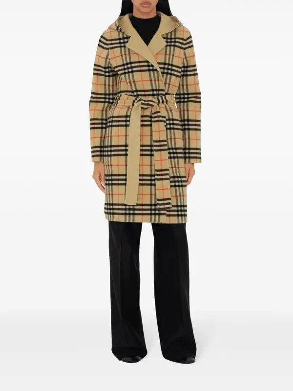 Burberry Vintage Check Wool Coat - Neutrals