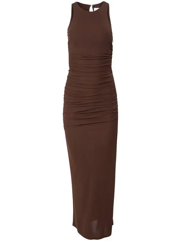 Carolina Herrera Ruched Jersey Midi Dress