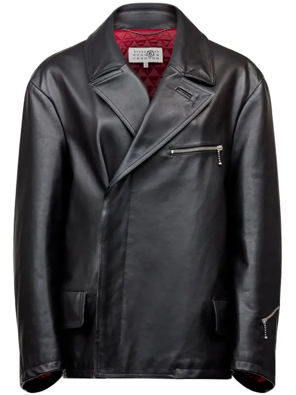MAISON MARGIELA Zip-detailing Leather Jacket - Black