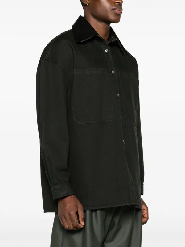 Nanushka Detachable-collar Denim Jacket - Grey