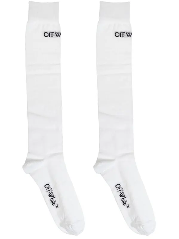 Off-White Logo-jacquard Socks - White