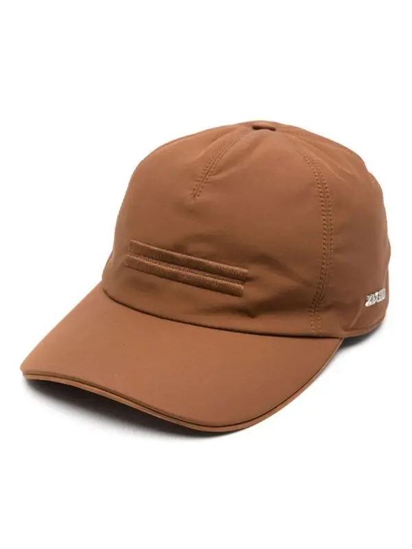 Zegna Logo-embroidered Cap - Brown