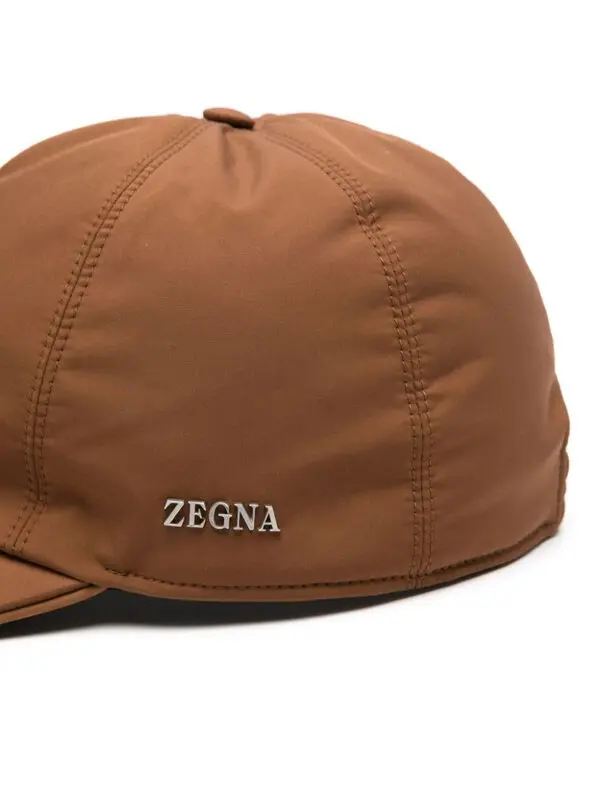 Zegna Logo-embroidered Cap - Brown