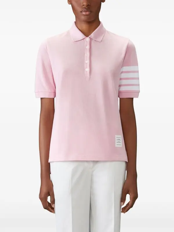 Thom Browne 4-bar Piqué-weave Polo Shirt - Pink