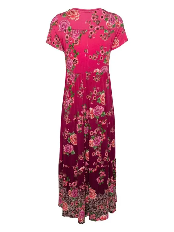 Johnny Was Floral-print Cap-sleeve Dress