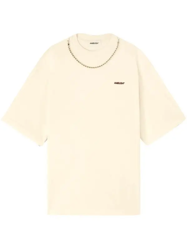 AMBUSH Ball Chain-detail T-shirt - Neutrals