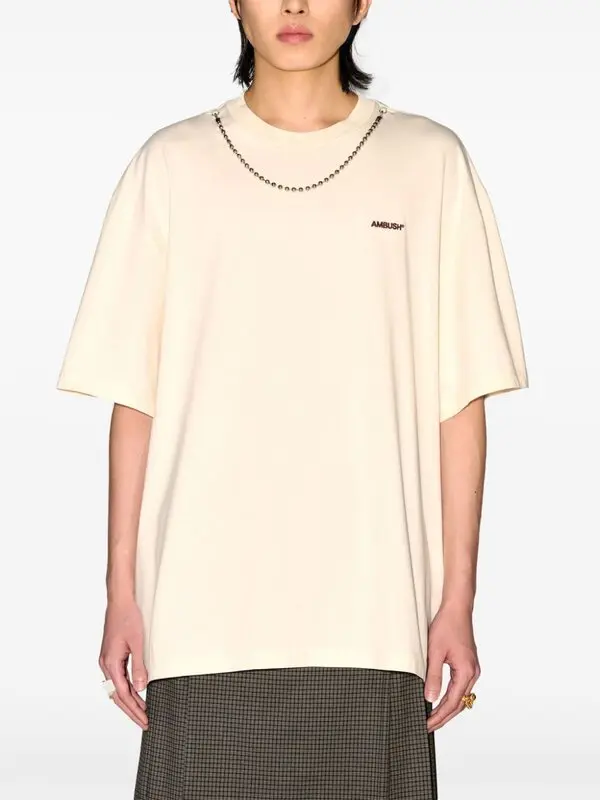 AMBUSH Ball Chain-detail T-shirt - Neutrals