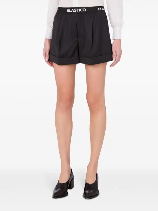 Moschino Pleat-detailing Virgin Wool Shorts - Grey