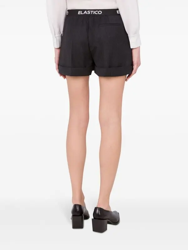 Moschino Pleat-detailing Virgin Wool Shorts - Grey