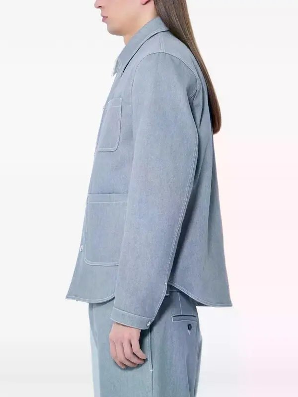 Thom Browne Utility Denim Shirt Jacket - Grey