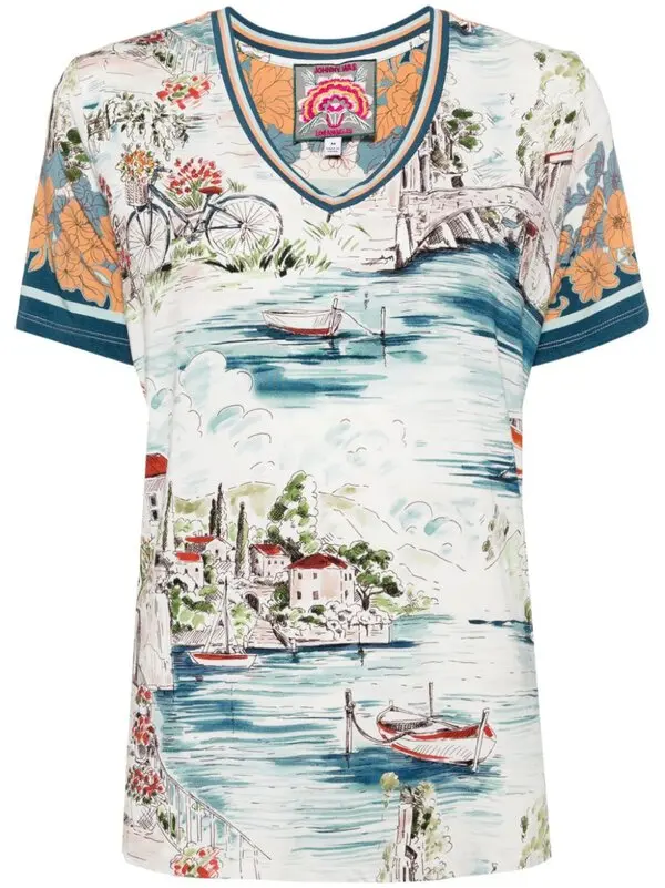 Johnny Was Janie Printed T-shirt - Neutrals
