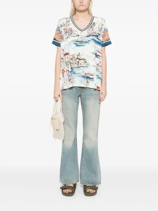 Johnny Was Janie Printed T-shirt - Neutrals