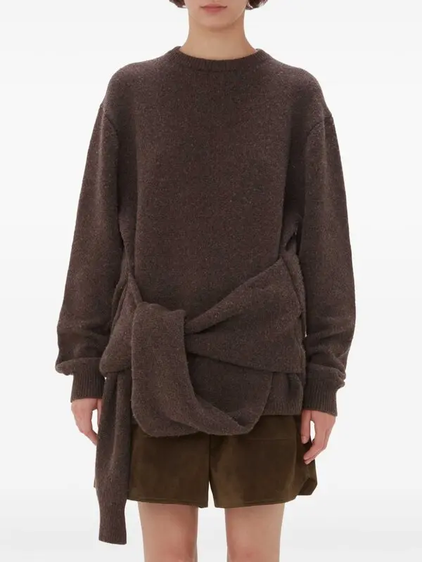 JW Anderson Tie-front Knit Sweater - Brown