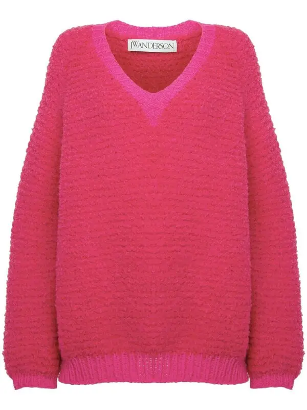 JW Anderson Bouclé V-neck Sweater