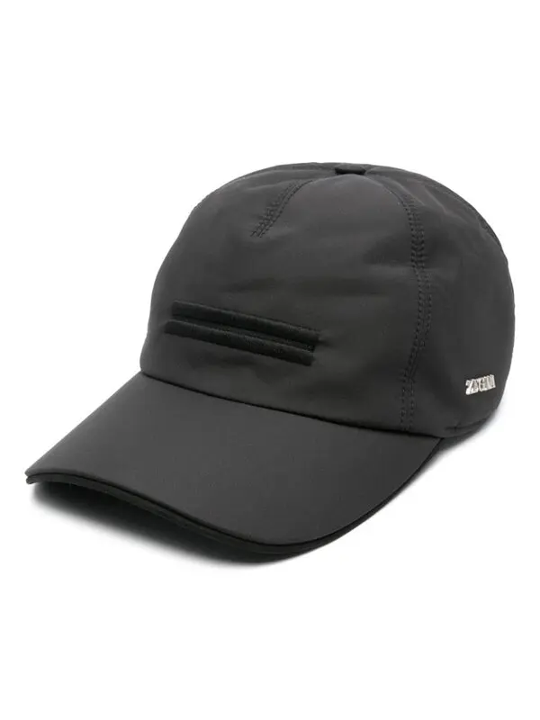 Zegna Logo-embroidered Cap - Black