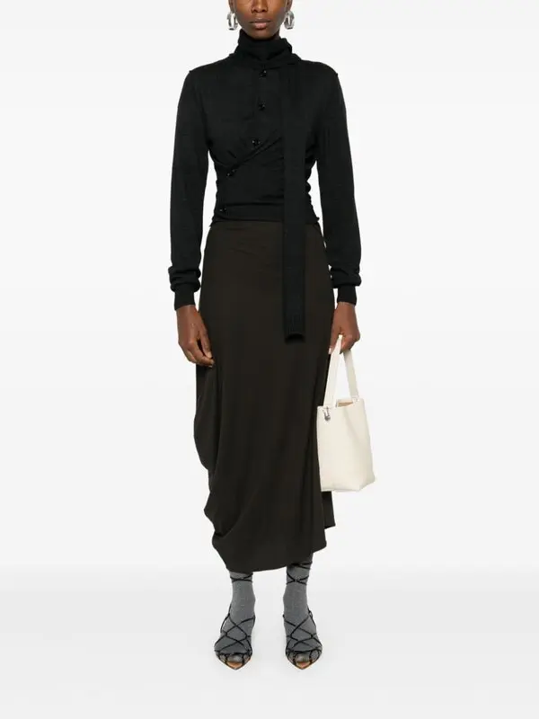 LEMAIRE Scarf-detail Cardigan - Grey