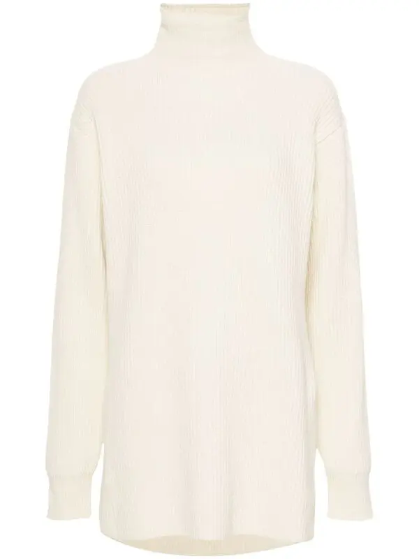 JIL SANDER Ribbed High-neck Jumper - White