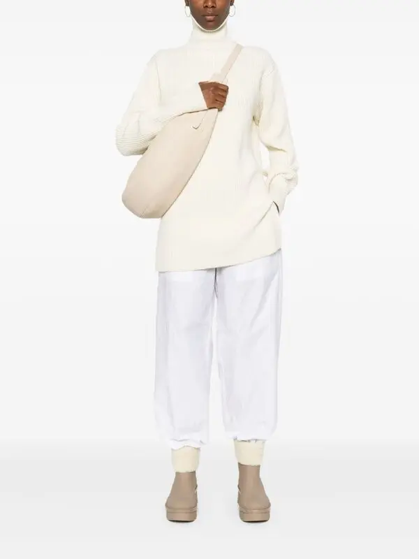 JIL SANDER Ribbed High-neck Jumper - White